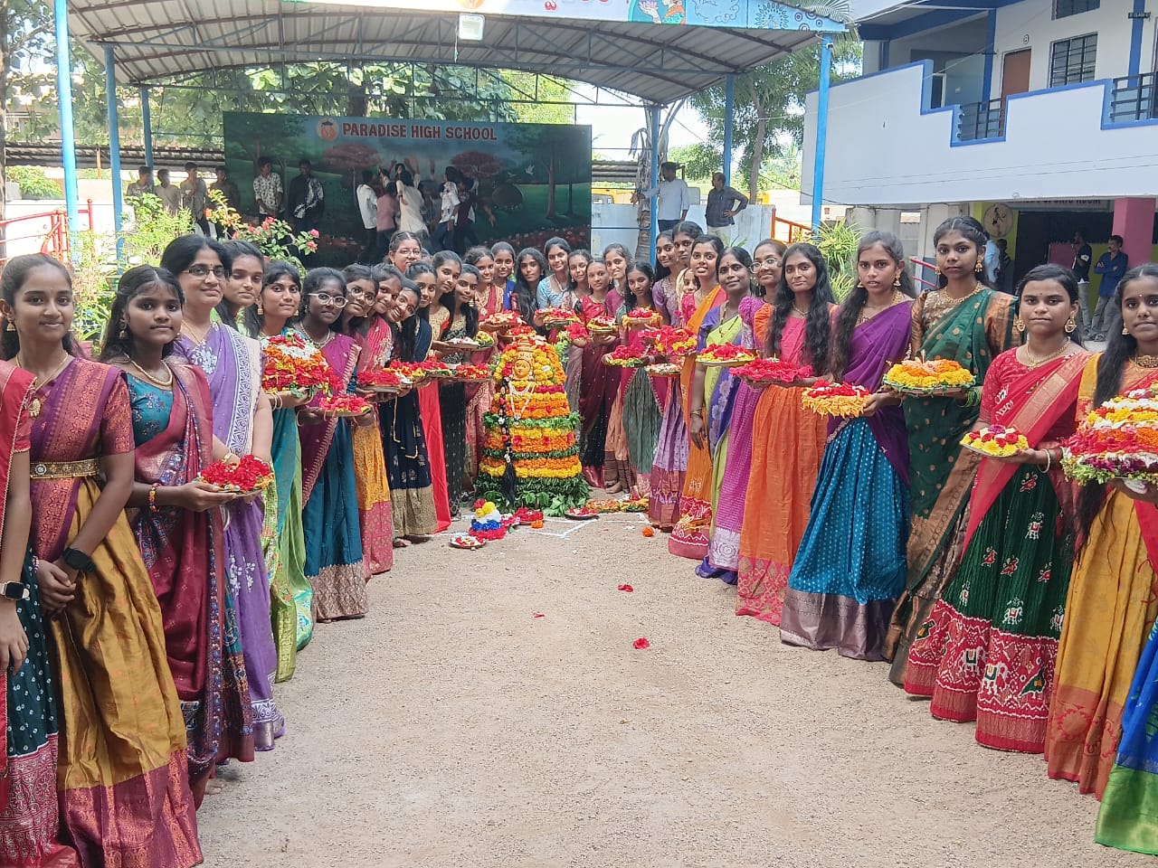 Bathukamma celebrated with gaiety at St George and Paradise Schools in ...